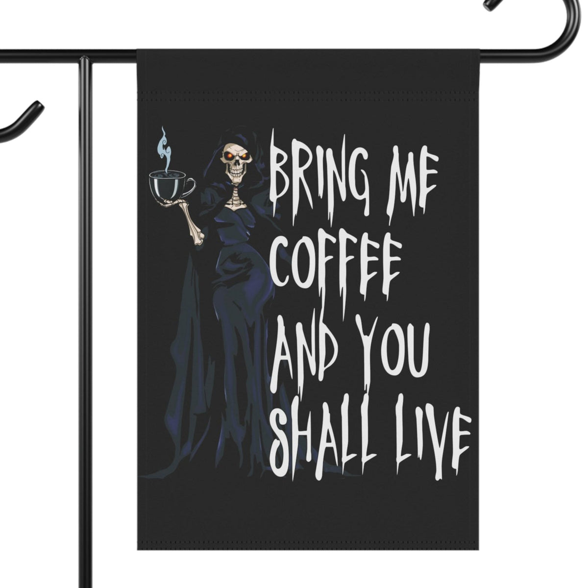 Grim Reaper Coffee Lovers Halloween Yard Flag – Wicked Cat