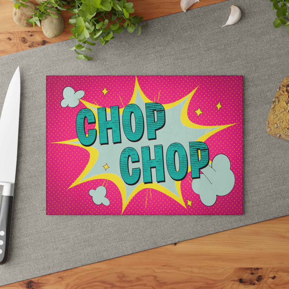 Pop Art Chop Chop Kitchen Decor Cutting Board – Wicked Cat